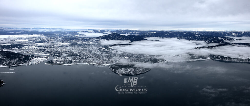 Coeur d' Alene Winter Panorama 1 - ImageWerx Aerial & Aviation Photography